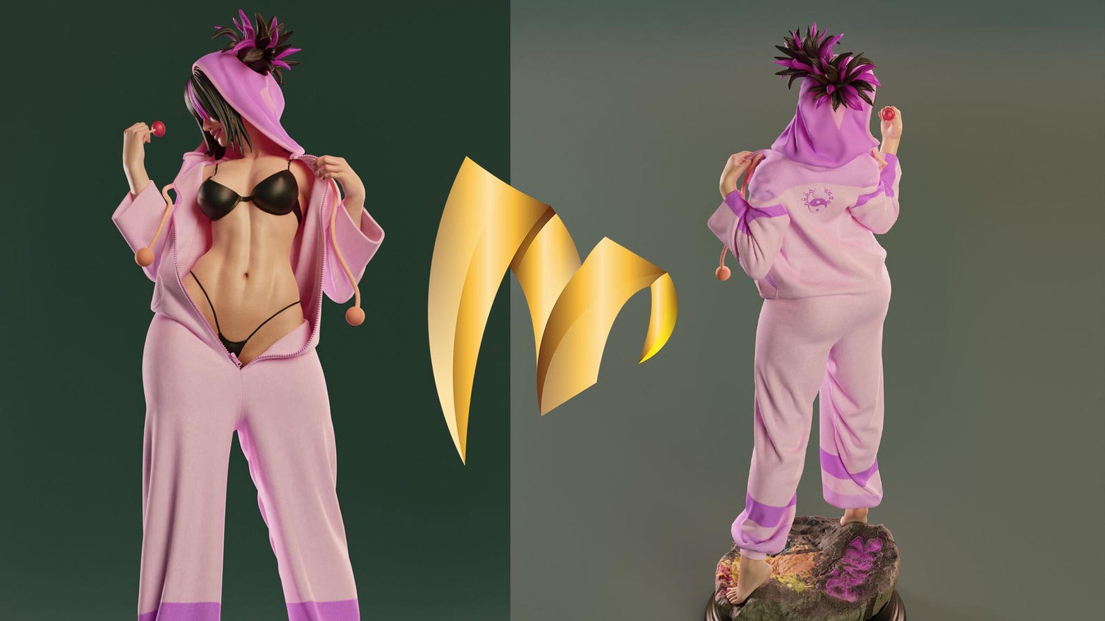 NSFW + 通常の STL モデル Juri Han パジャマ (ピース) - Etsy 日本