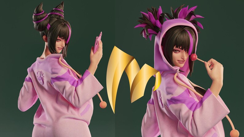 NSFW + 通常の STL モデル Juri Han パジャマ (ピース) - Etsy 日本