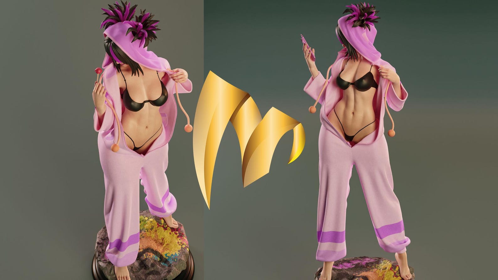NSFW + 通常の STL モデル Juri Han パジャマ (ピース) - Etsy 日本