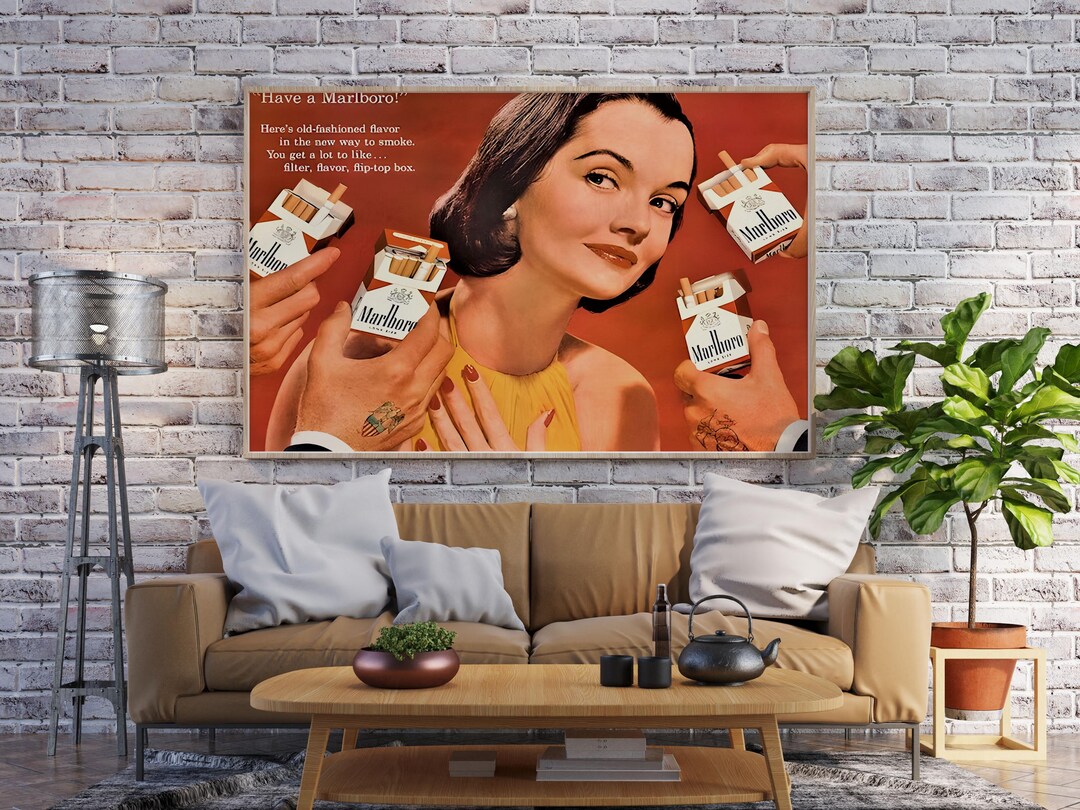 Retro Cigarette Poster, Vintage Cigarette Advertisement, Canvas ...