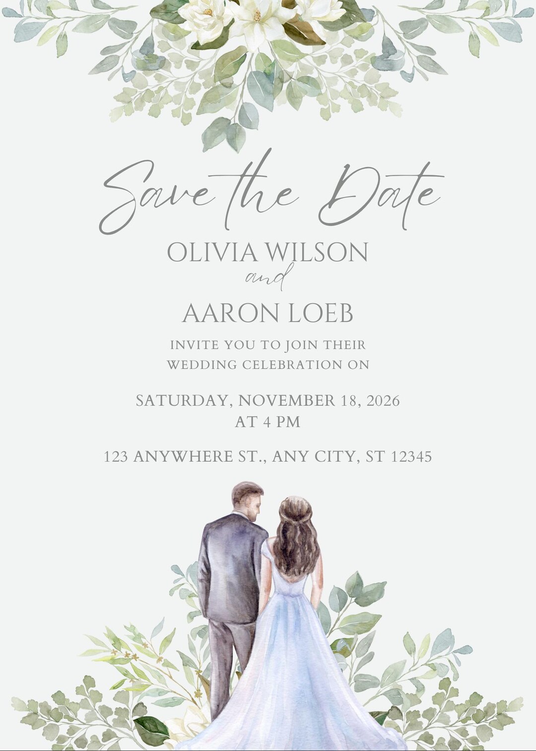 Editable Nature Wedding Invitation Template | Canva Invitation Digital ...