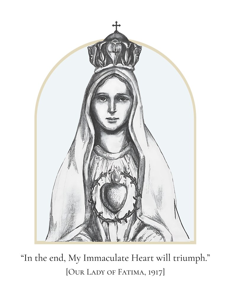 Our Lady of Fatima Holy Card - Etsy