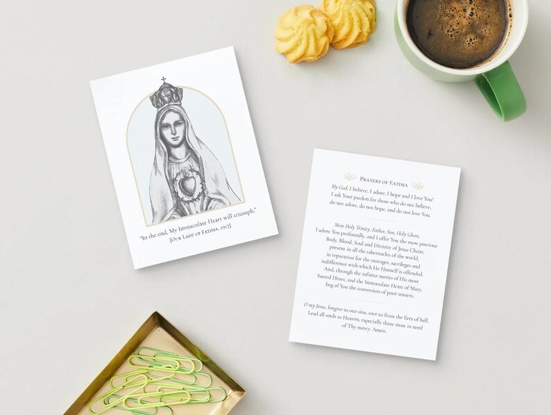 Our Lady of Fatima Holy Card - Etsy