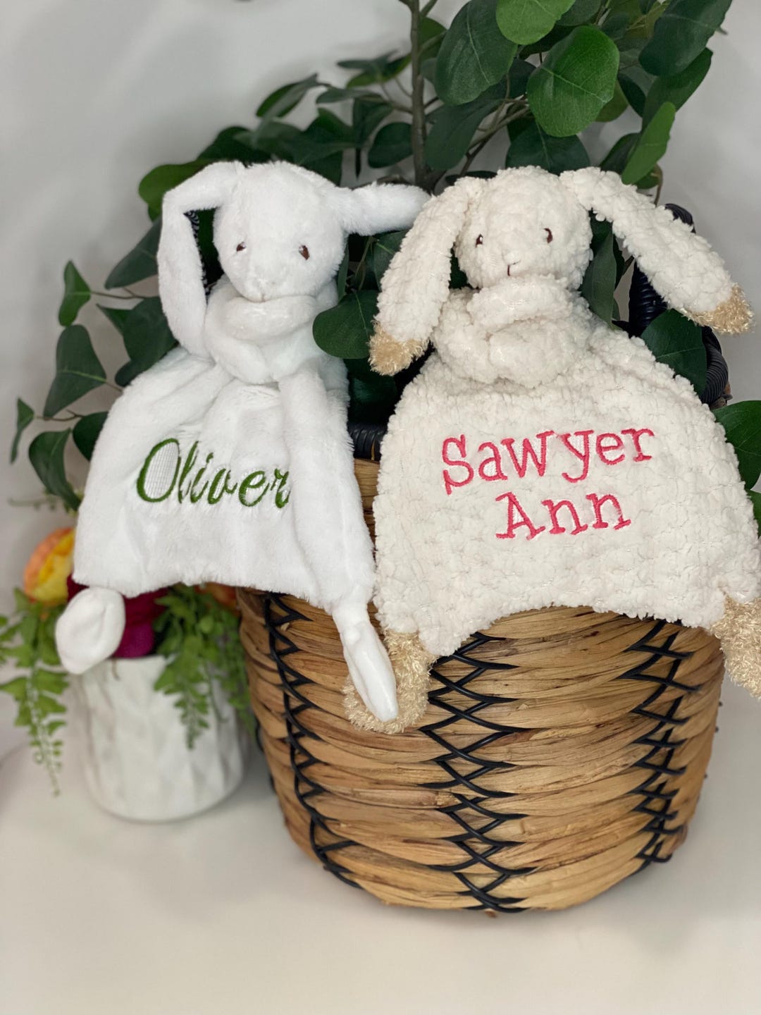Personalized Baby Bunny Lovey: Embroidered Name Keepsake, Toddler Soft ...