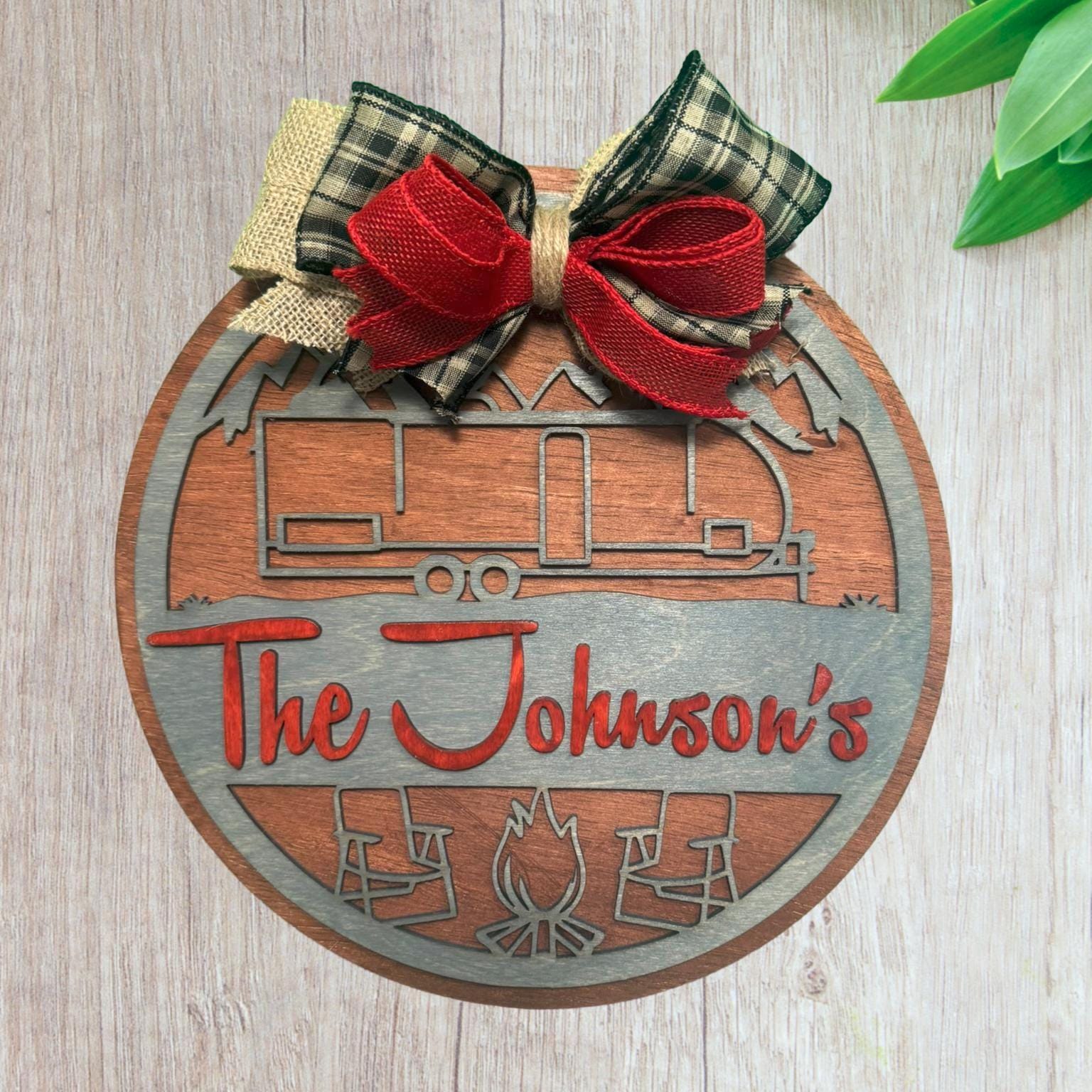 Personalized Camping Sign: Custom Camper Wooden Decor (12.5" Round) - Etsy