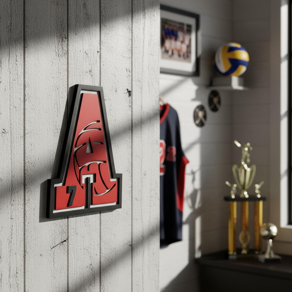 Custom Volleyball Letter Sign – Personalized 12" Wooden Wall Decor ...