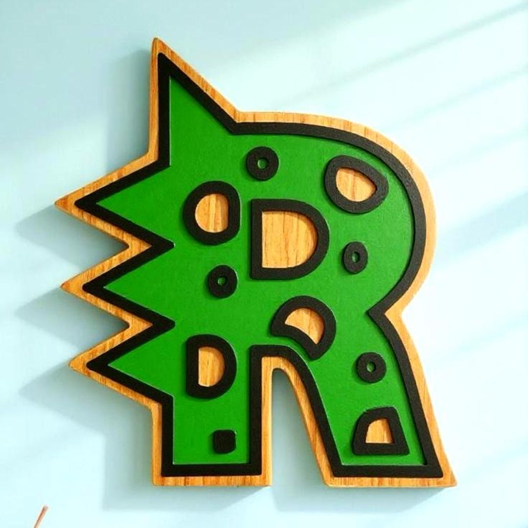 Personalized Dinosaur Letter – Custom Wood Dino Decor, Multi-layer ...