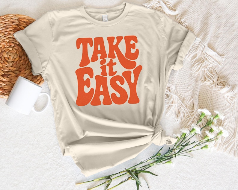 Camiseta "Tómalo con calma", camiseta retro con estilo, camiseta ...