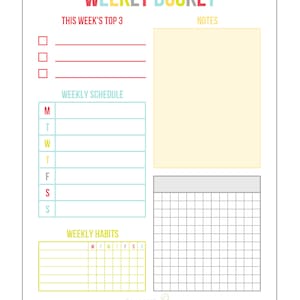 Daily and Weekly Dockets for Planning - Letter Size Planning Printables ...