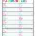 Bright Password Log Printable Page, Letter Size PDF, Home Binder ...