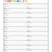 Bright Contacts Address Book Printable Page, Letter Size PDF, Home ...