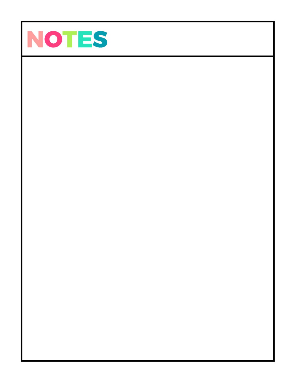 Bright Notes Printable Planner Pages, Household Binder, Letter Sized ...