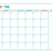 Bright Undated Monthly Planner Printable, Month on 1 Page,letter Size ...