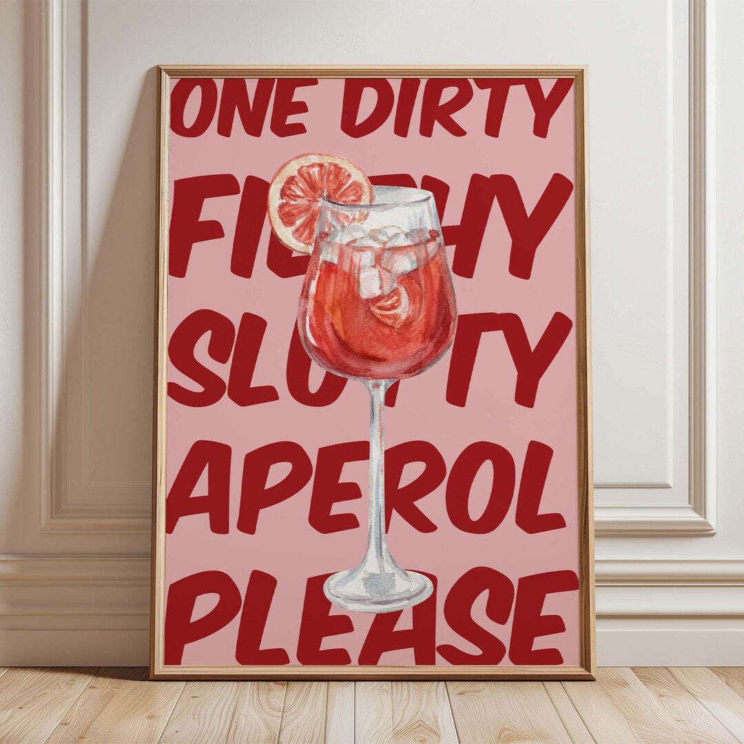 Aperol Spritz Retro Print: Fun Bar Cart Decor (digital Download) - Etsy