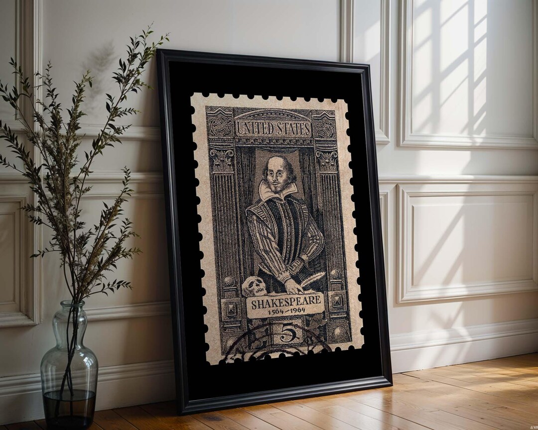 William Shakespeare Portrait Print, Vintage Wall Art Print, Shakespeare ...