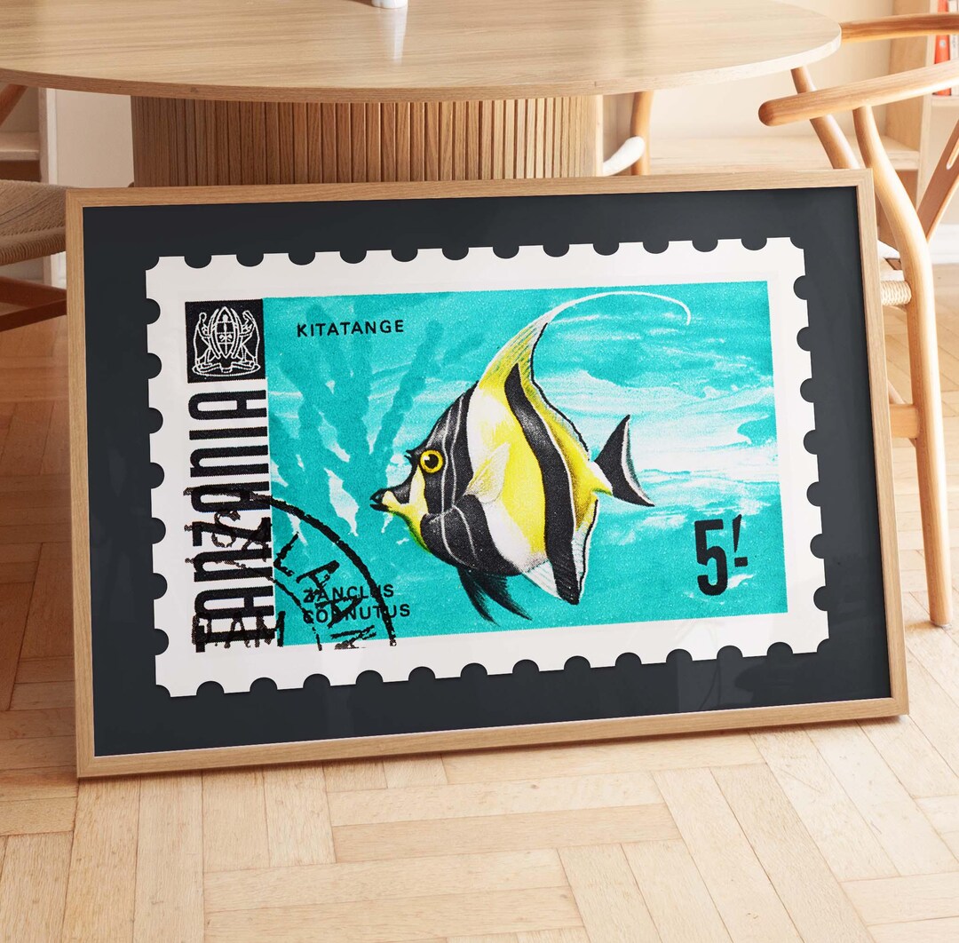 Yellow Fish Decor, Moorish Idol Wall Art, Sea Creature Poster ...