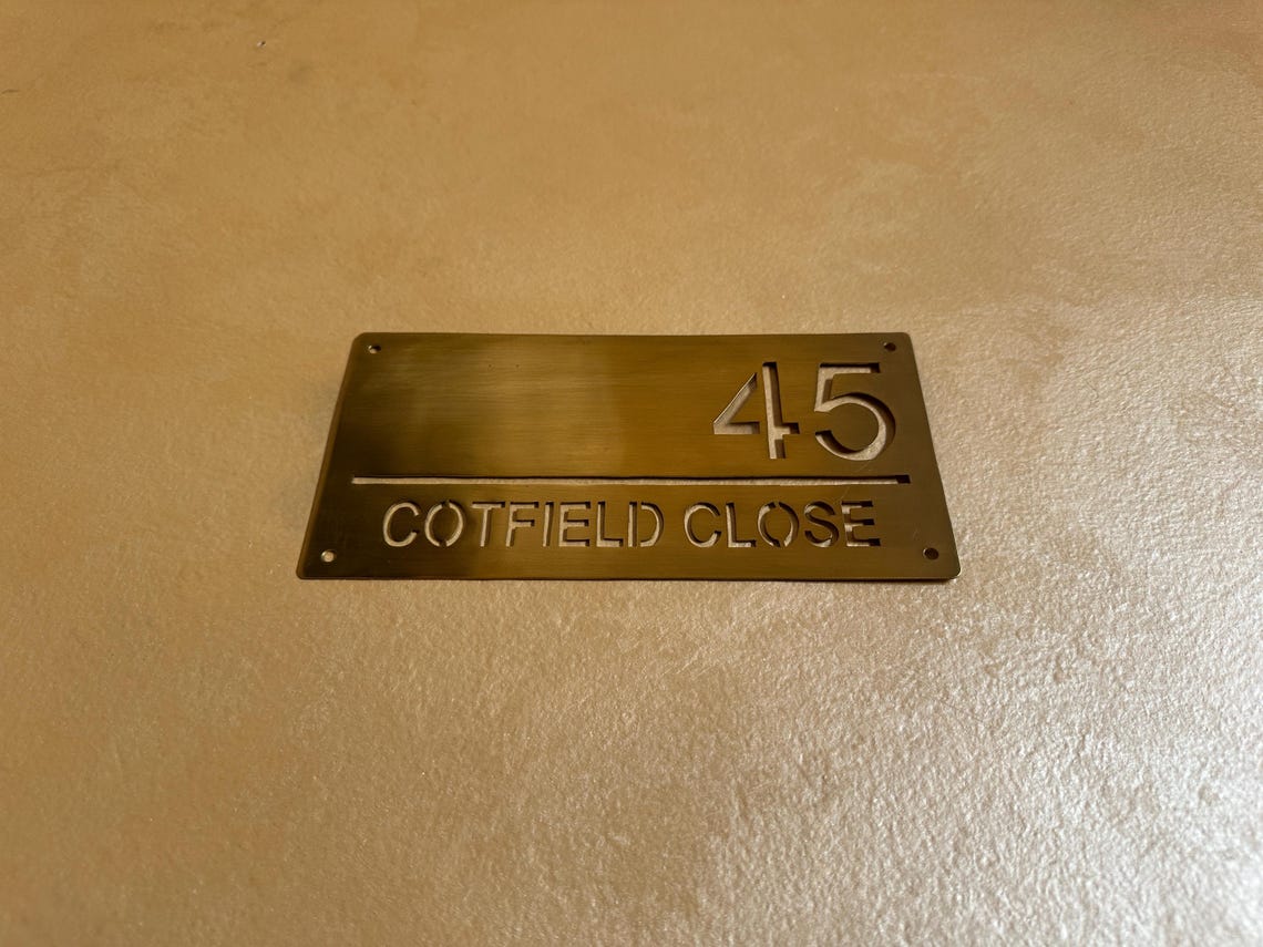 Custom Engraved Brass Name Plate - Personalized Door Sign - Ornamental ...