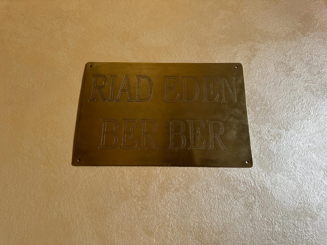 Custom Moroccan Brass Name Plate – Engraved Solid Brass Plaque for Home ...