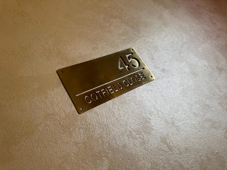 Custom Engraved Brass Name Plate - Personalized Door Sign - Ornamental ...