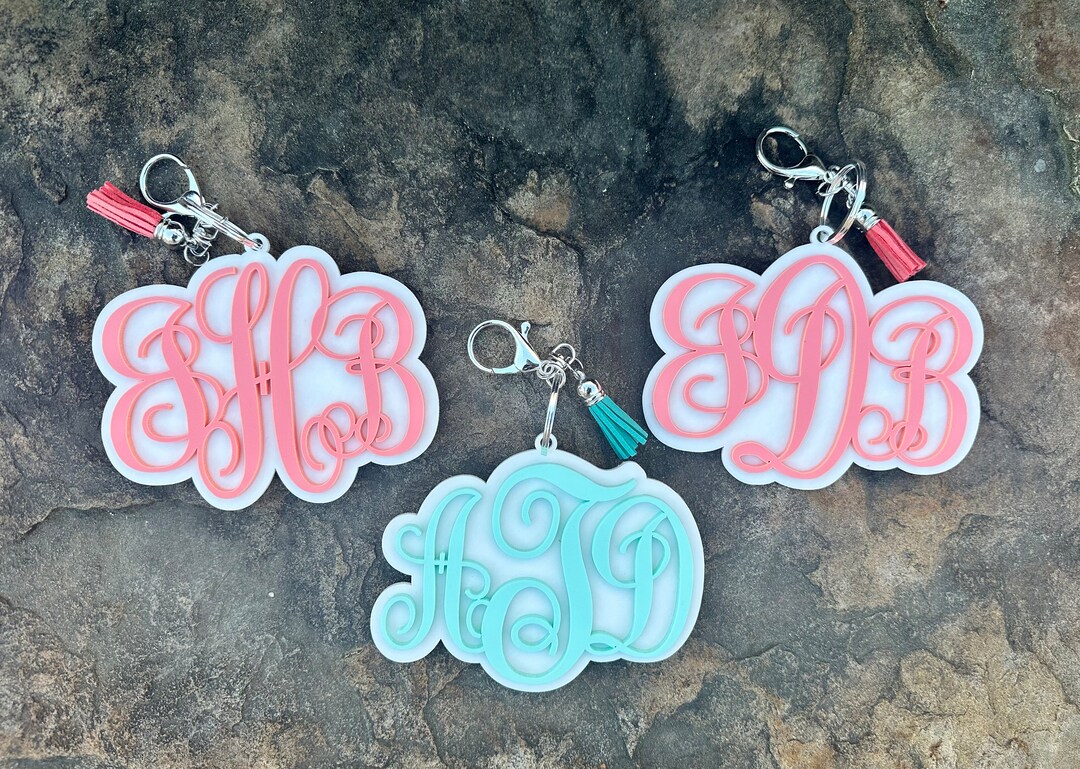Monogram Bag Tags, Acrylic Bag Tags, Beach Bag Tags - Etsy
