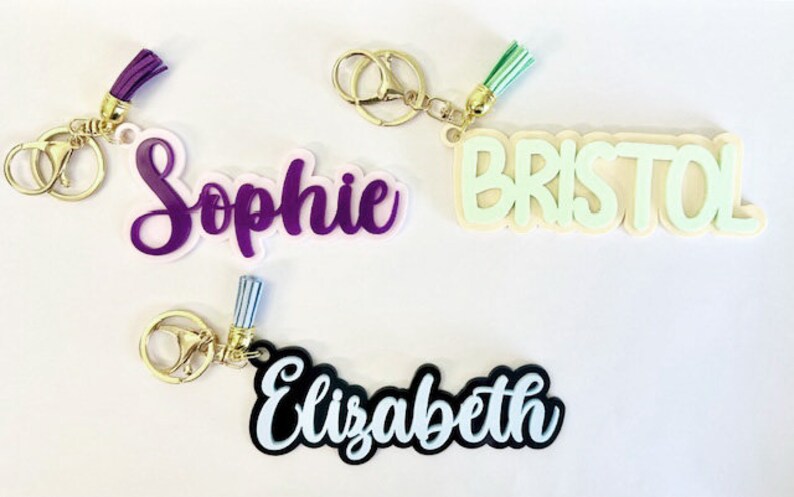 Acrylic Name Keychain Personalized Keychain Bookbag Name - Etsy