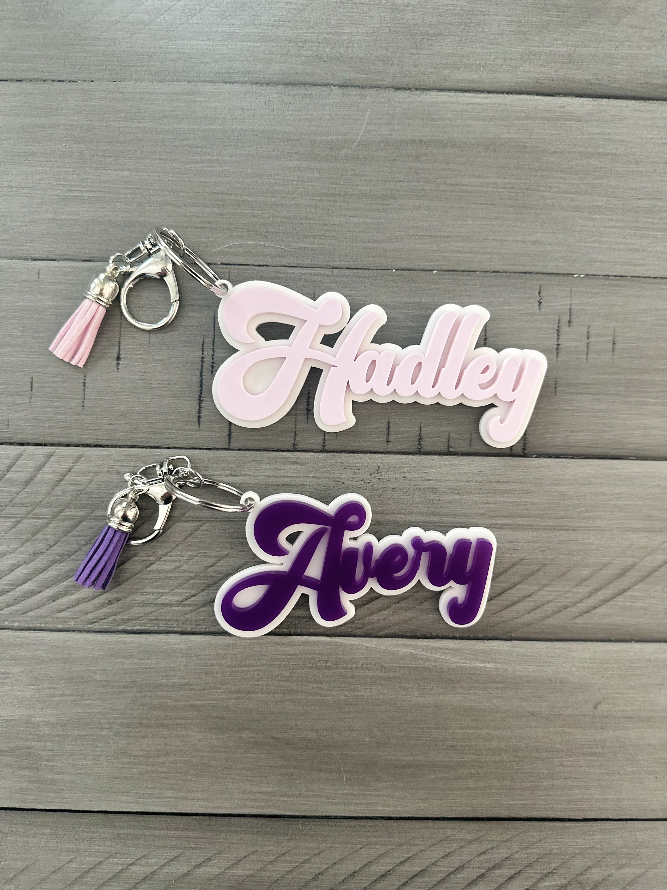 Acrylic Name Keychain, Personalized Keychain, Bookbag Name Tag, Diaper ...