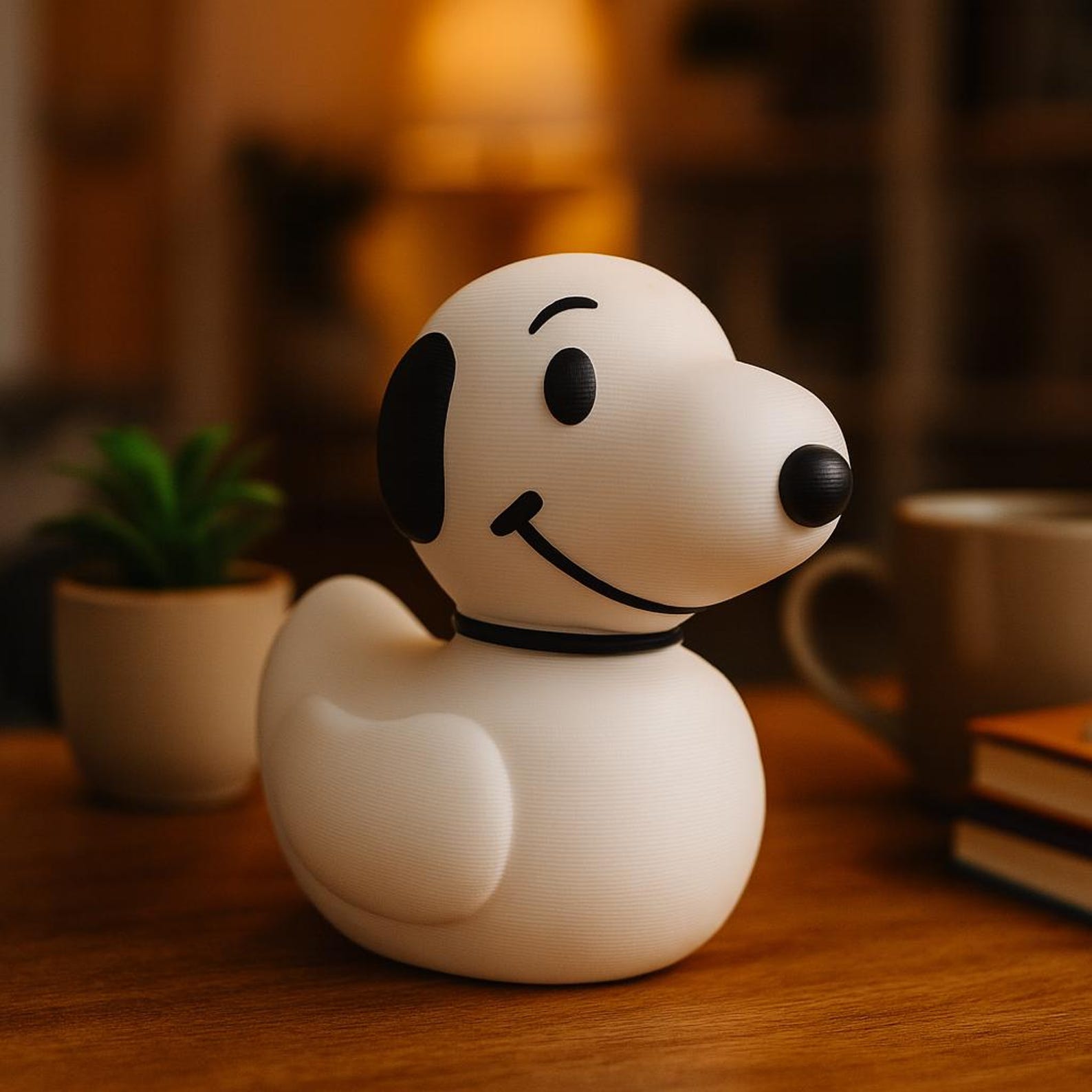 Snoopy Duck Figurine: 3D Printed Dog-themed Desk Decor, Tree Decoration ...