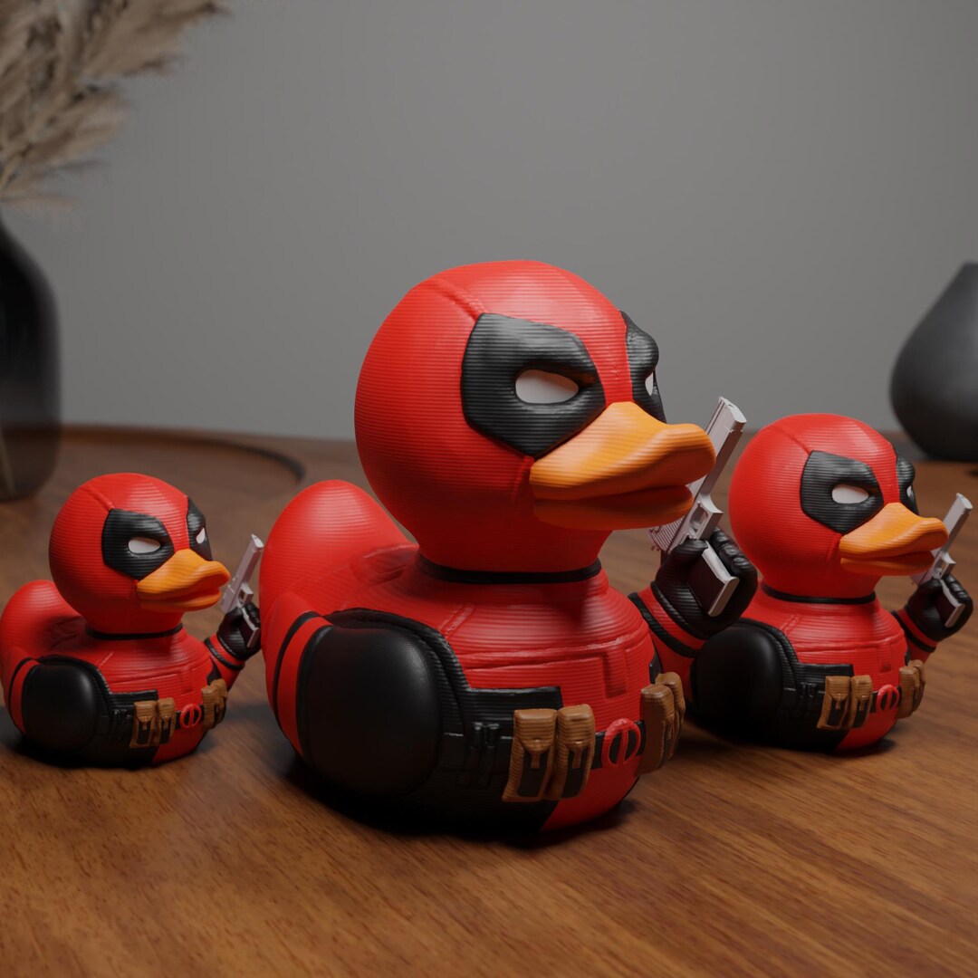 Deadpool Duck Figurine: 3D Printed Superhero Desk Decor - Etsy