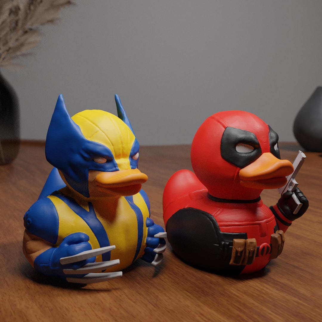 Deadpool & Wolverine Duck Set: 3D Printed Superhero Figurines - Etsy