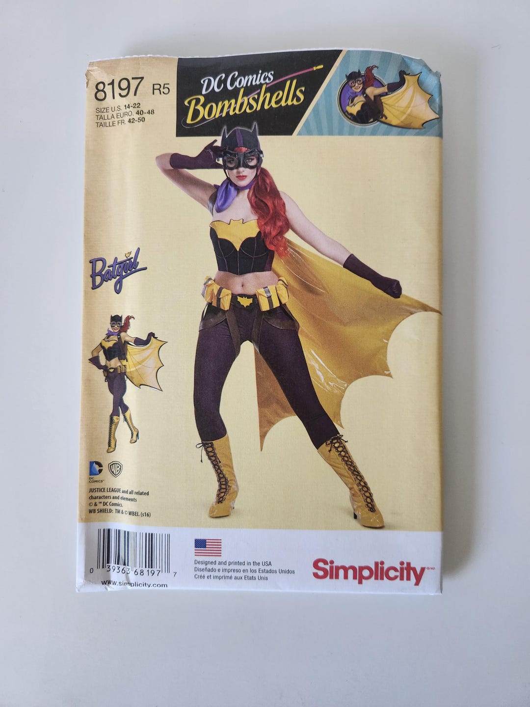 OOP Simplicity DC Comics Bombshells Batgirl Costume Sewing Pattern ...
