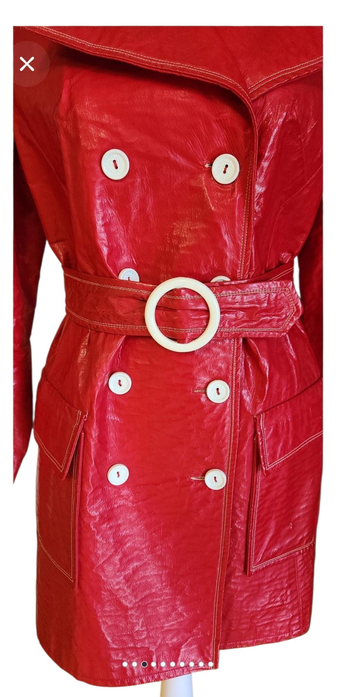 1960s Mod Vinyl Raincoat: Red Patent Leather, That Girl Style - Etsy