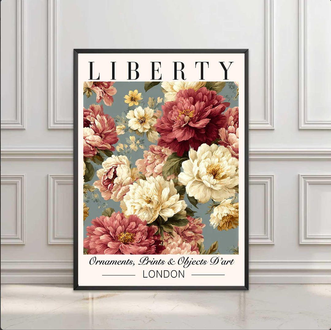 Liberty London Print, Vintage Roses Floral Wall Art, Vintage Botanical ...