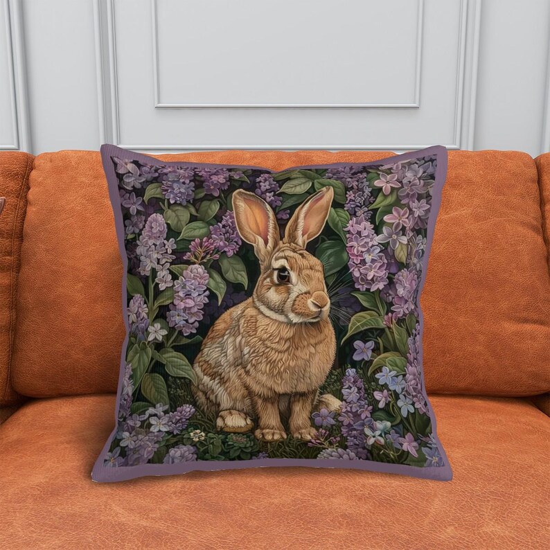 William Morris Rabbit Pillow Cover: Floral Print Accent Cushion - Etsy