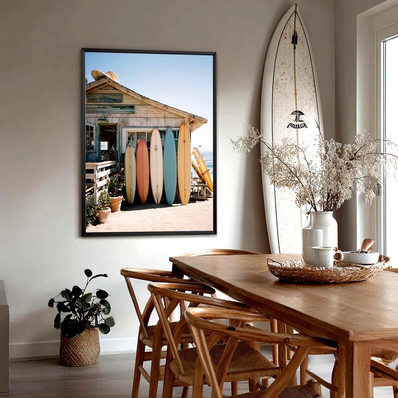 Surfboard Wall Art Coastal Print Surfer Poster Vintage Photo Surf Art ...