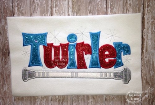 TWIRLER With Baton Applique Embroidery Design - Etsy
