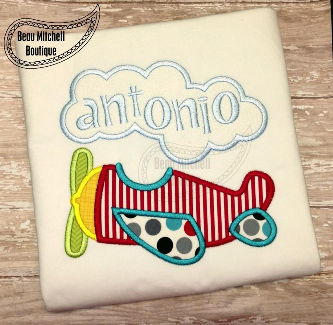 Plane Applique Embroidery Design - Etsy