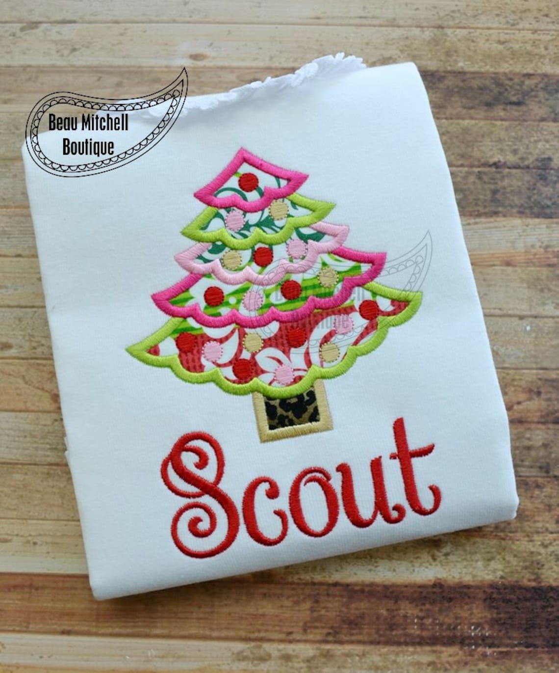 Christmas Tree Applique Embroidery Design - Etsy