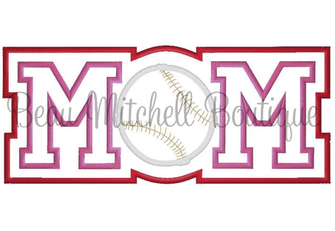 Mom Baseball DOUBLE Applique Embroidery Design - Etsy