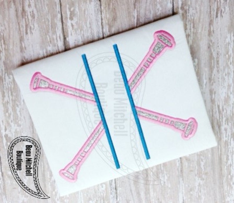 Split Batons Applique Embroidery Design - Etsy
