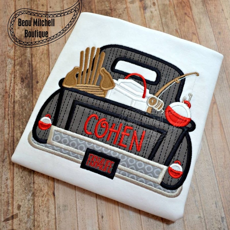 Fishing Applique - Etsy