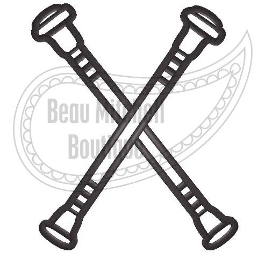 Crossed Batons Applique Embroidery Design - Etsy