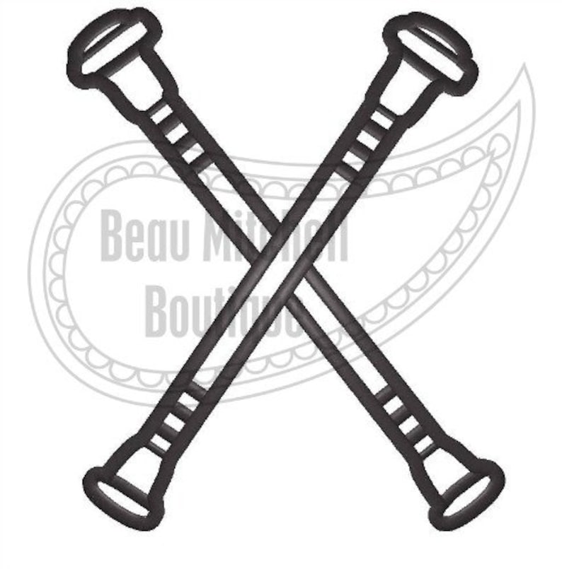 Crossed Batons Applique Embroidery Design - Etsy