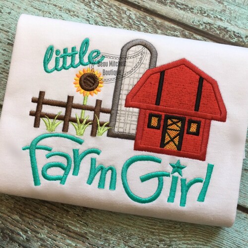 Farm Girl Embroidery Design Farm Applique Design Tractor - Etsy