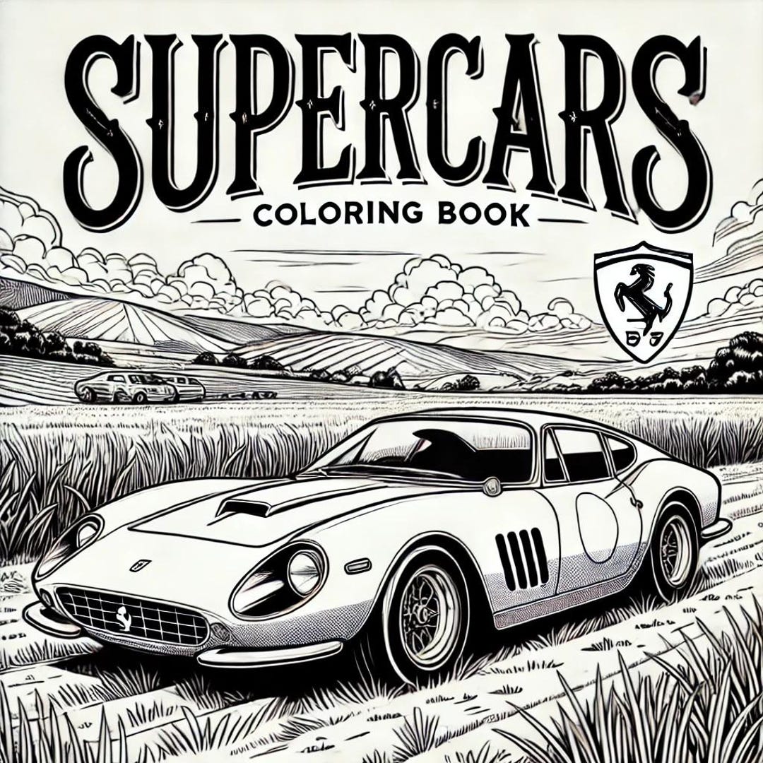 Classic Supercars Coloring Book, 18 Classic Supercars and Race Cars ...