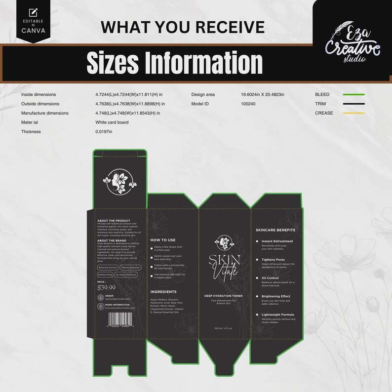Custom Box Packaging Design Bundle | 3 Editable Canva Templates ...