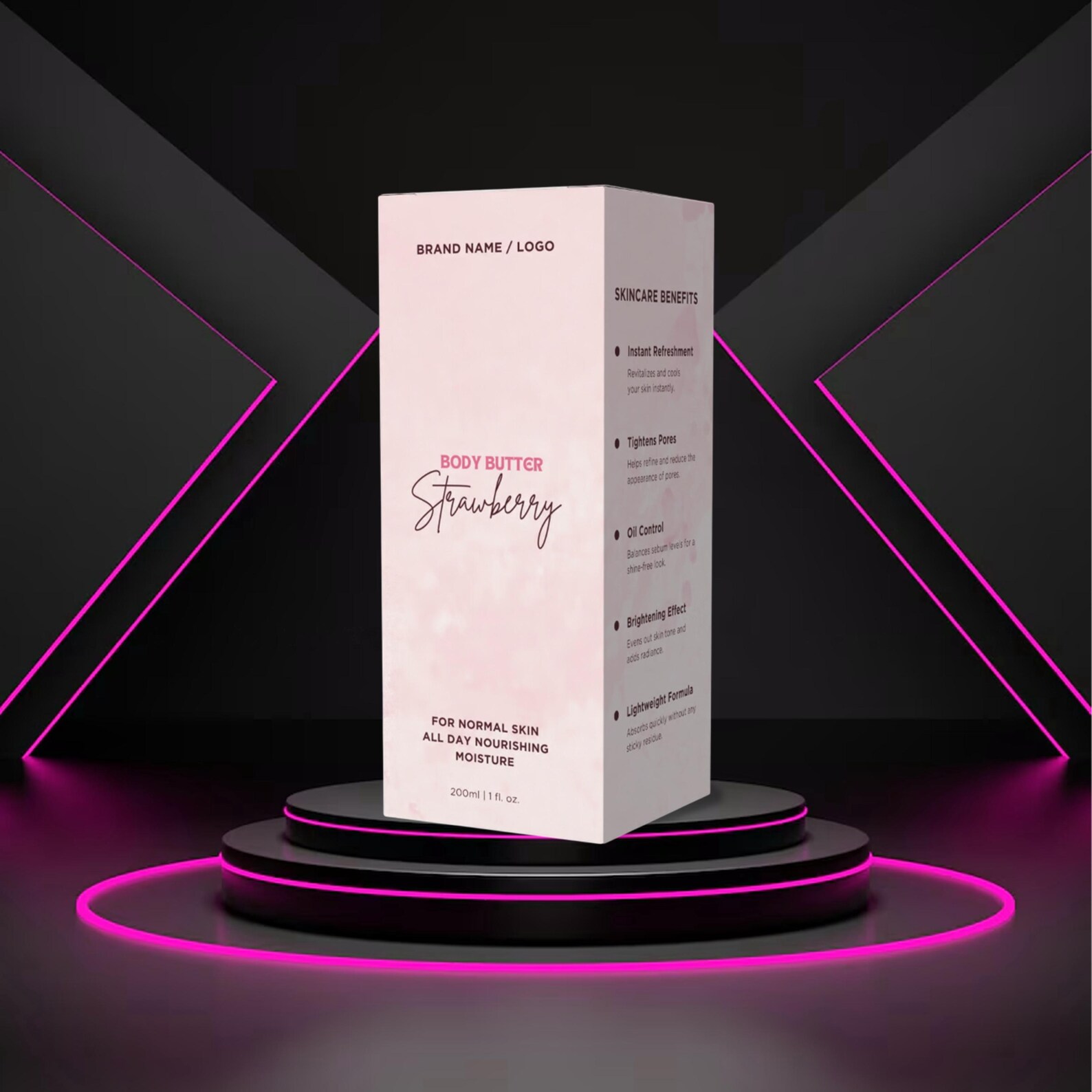 Cosmetic Packaging Box Template, Editable Custom Packaging for Beauty ...