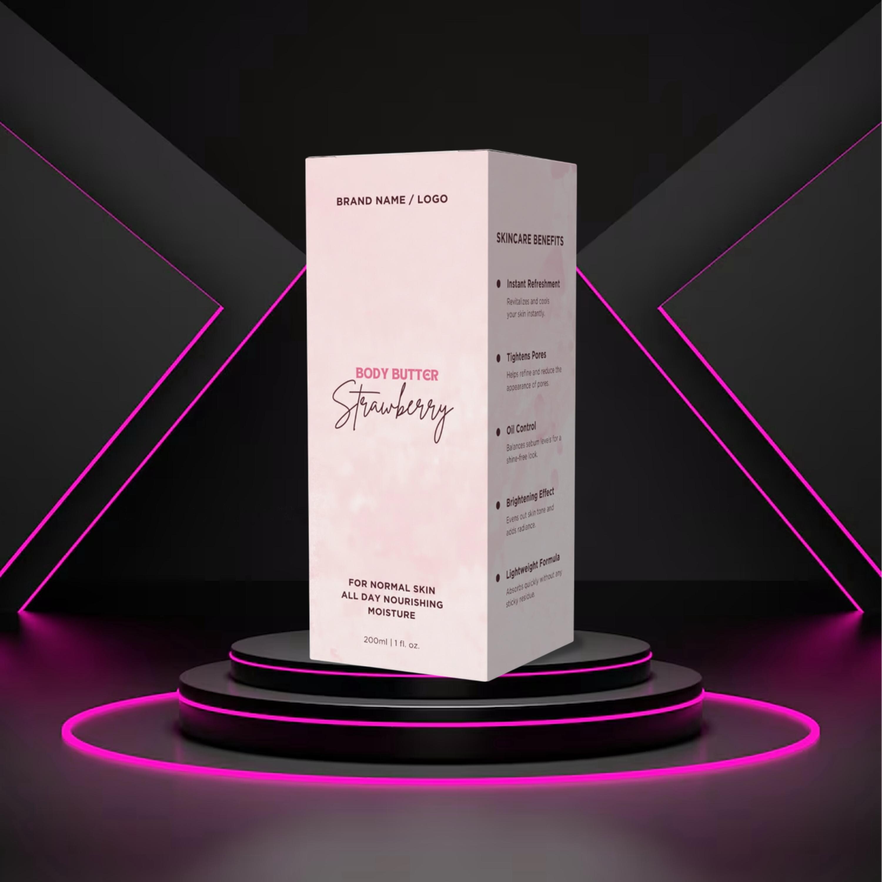 Cosmetic Packaging Box Template, Editable Custom Packaging for Beauty ...