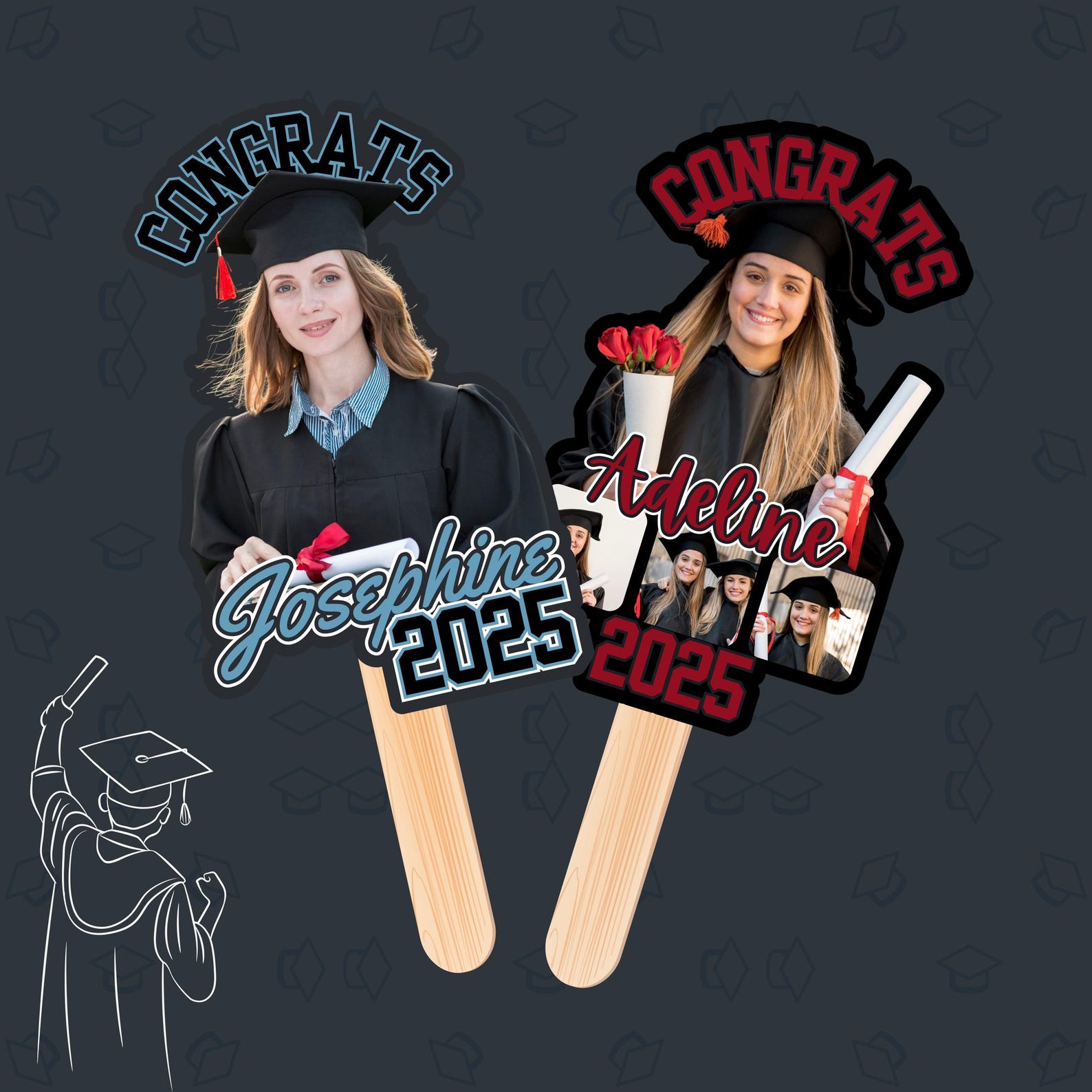 2025 Editable Graduation Fan 10 Template Bundle Canva, Graduation ...