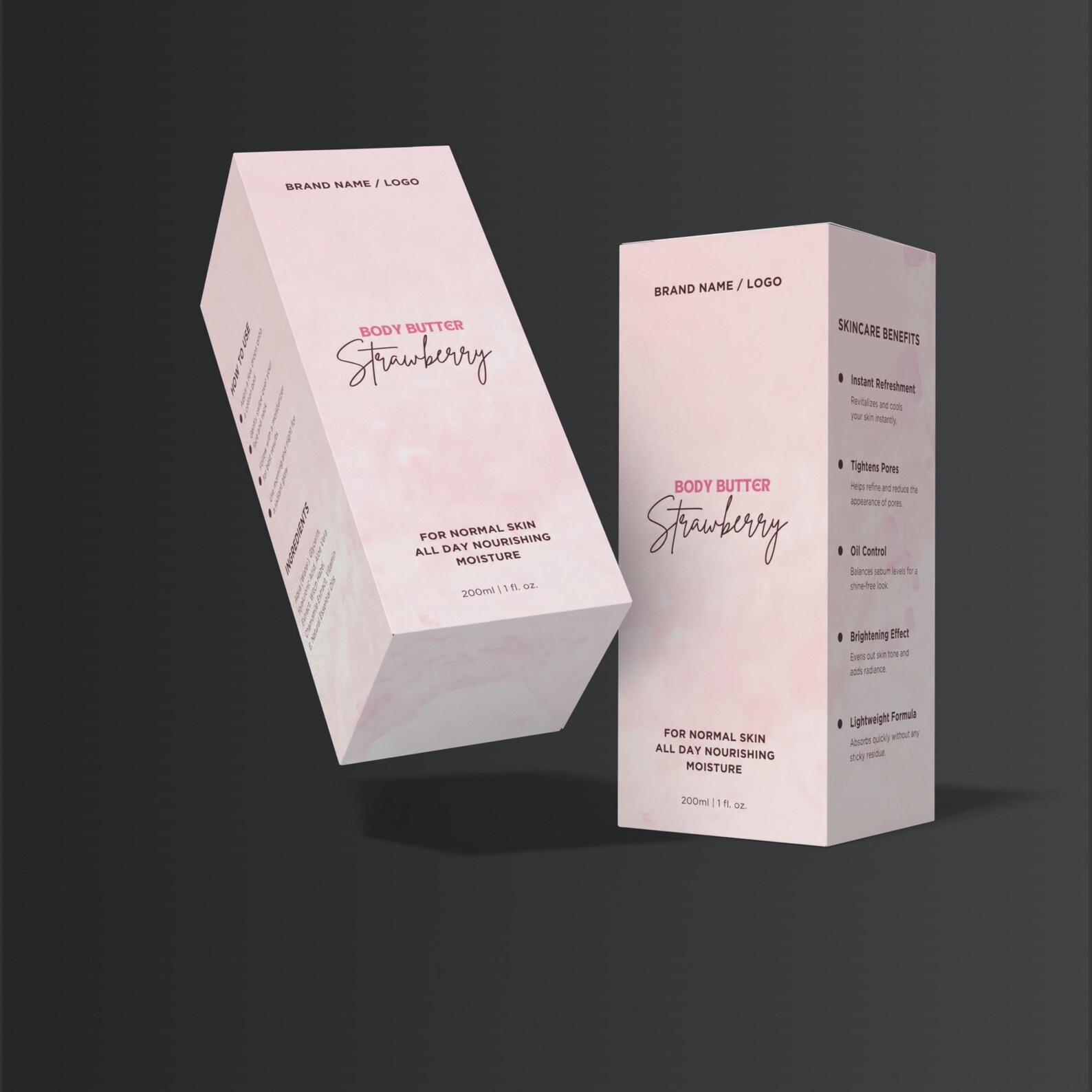Cosmetic Packaging Box Template, Editable Custom Packaging for Beauty ...