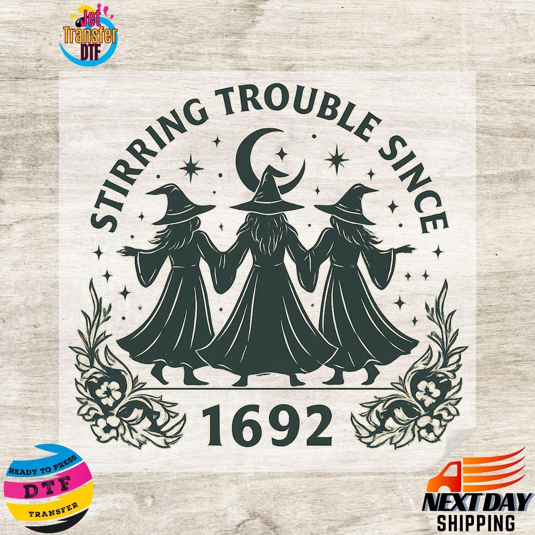 Vintage Witch Trio DTF Transfer: Spooky Salem Halloween Print - Etsy